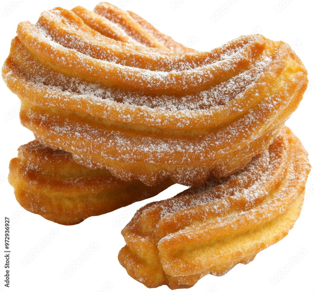 Delicious churros dusted with powdered sugar. cut out, PNG, isolated on ...