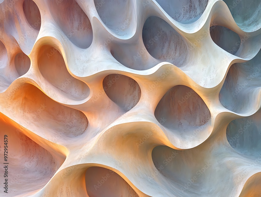 Flowing natural stone texture with smooth curves and organic patterns ...
