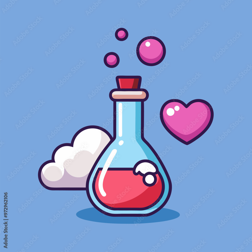 Love potion bottle animation sprite sheet isolated on background ...