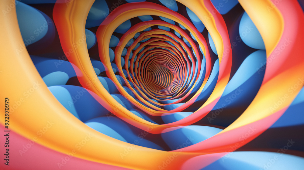 A playful optical illusion where shapes appear to move when the image ...