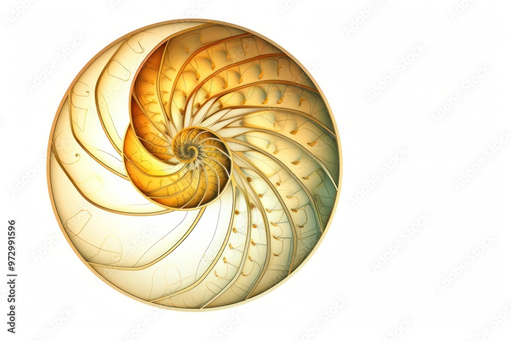 Golden ratio spiral with Fibonacci sequence numbers at each ...