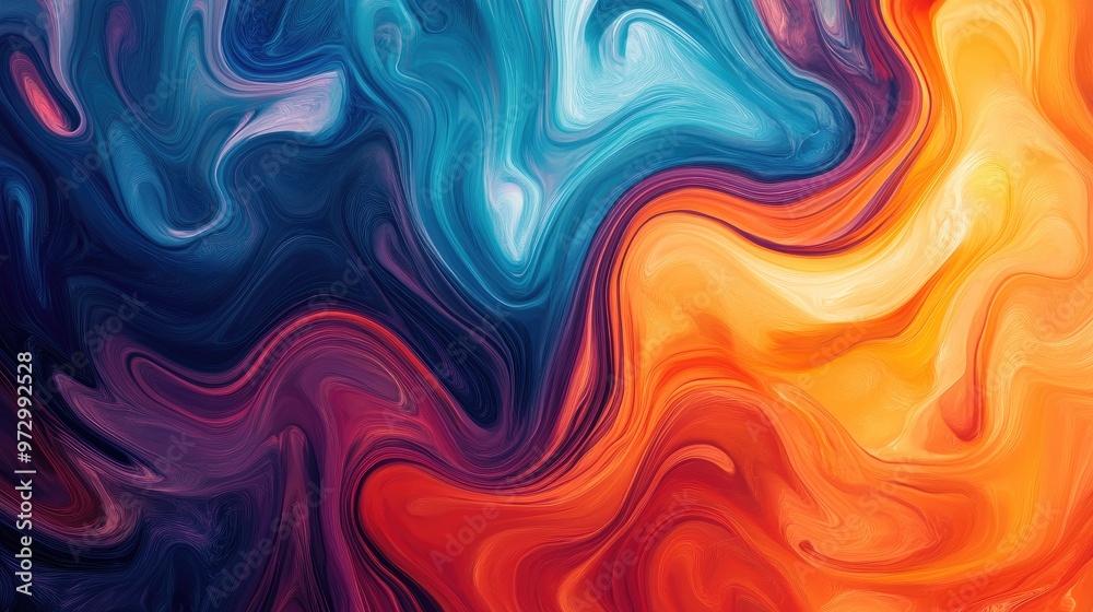 An abstract background featuring vibrant, swirling colors in a fluid ...