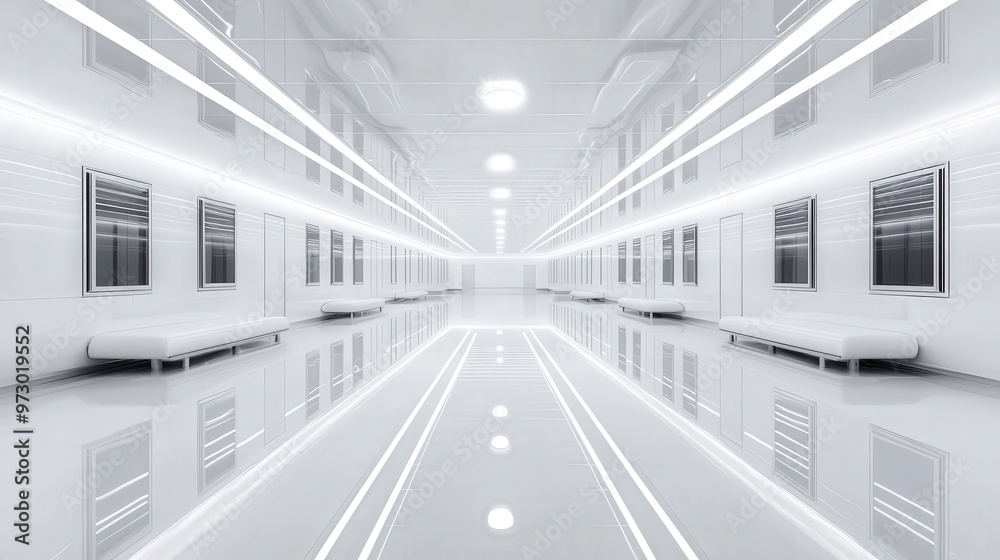 Cleanroom with HEPA filters and advanced air purification systems Stock ...