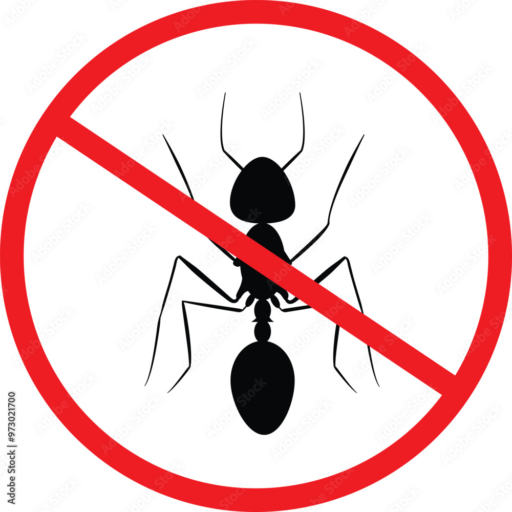 No Ant icon, Not allowed insects icon, home insect, stop Ant icon, Red ...
