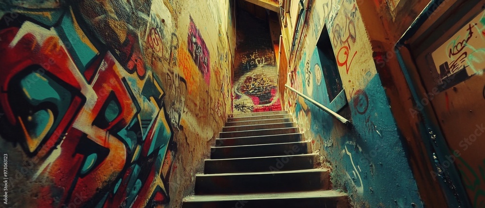 Stunning animation of a graffiti masterpiece in a gritty urban alleyway ...