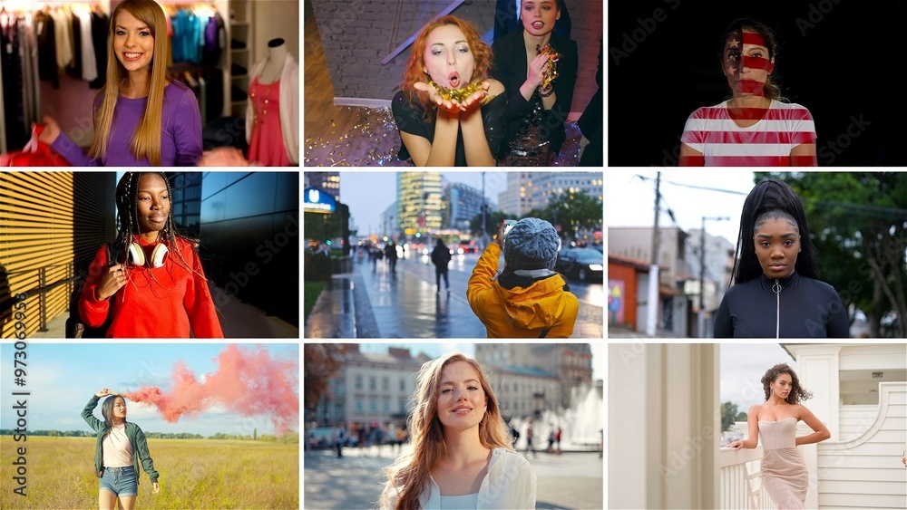 Split Screen Shots 9 Media Stock Template | Adobe Stock