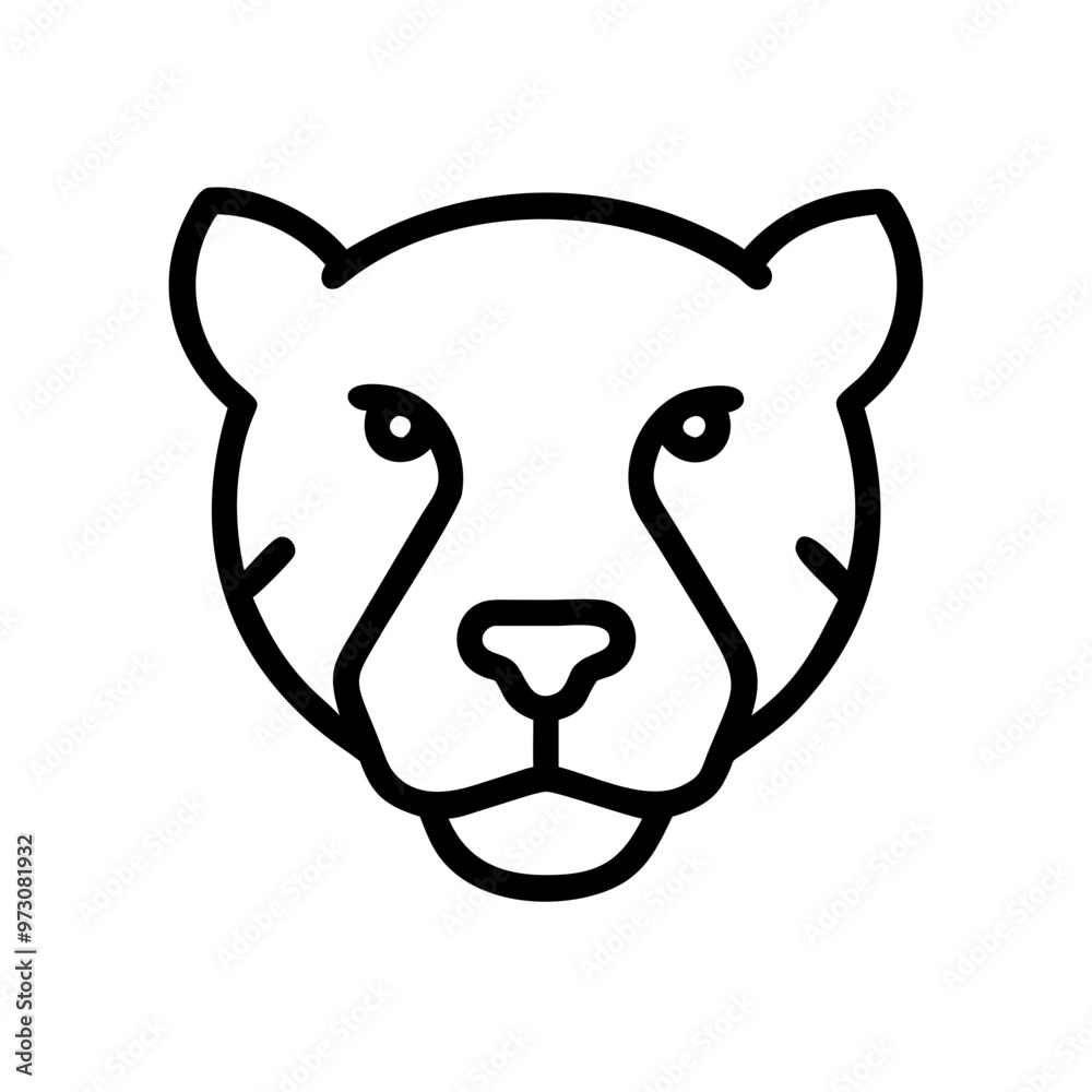 tiger head vector, tiger head simple logo vector silhouette Stock ...