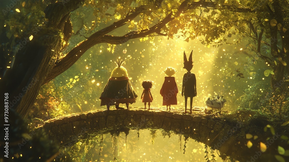 Create an animation of a fairy tale with a twist, where traditional ...