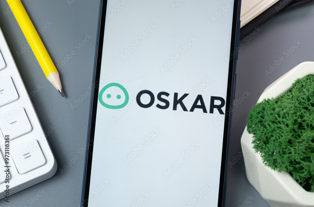 New York, USA - 30 August 2024: Oskar Logo on Phone Screen, Company ...