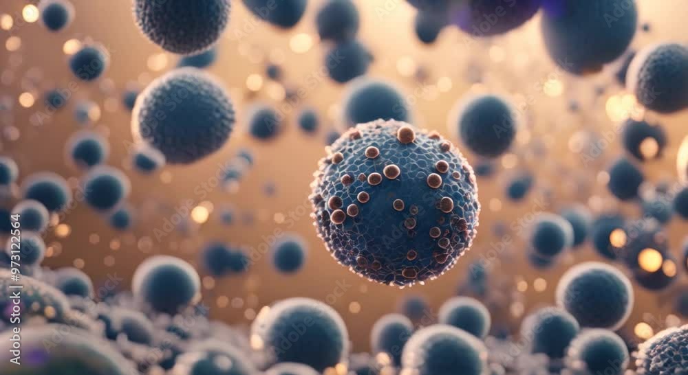 Microscopical perspective of organic matter microorganism or cells ...