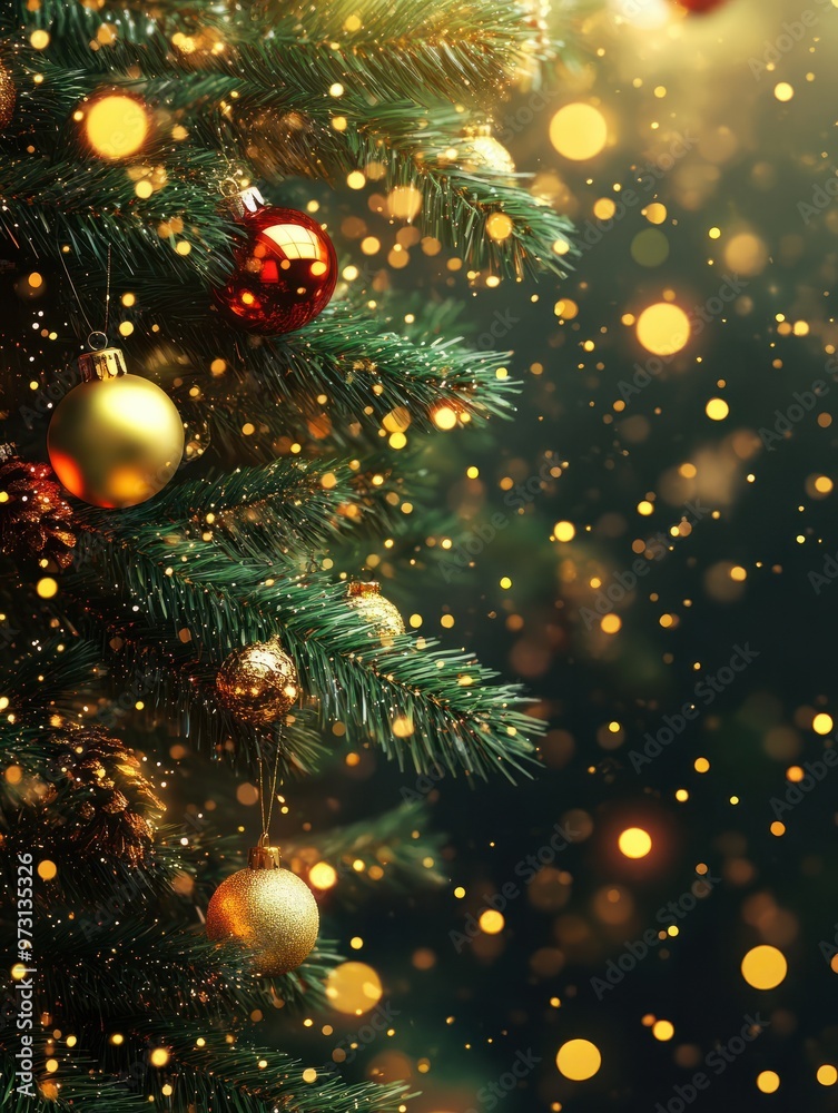 christmas background with christmas tree. christmas banner Stock Photo ...
