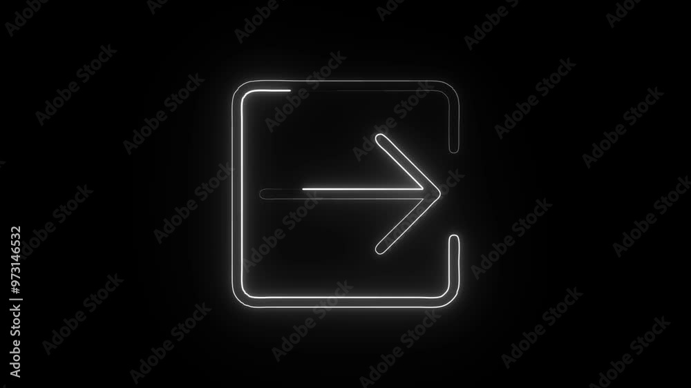 Neon Export animated icon on dark background. Glowing animated Export ...