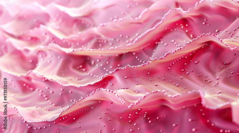 Skin layer 3D rendering with focus on microstructure Close-up photo ...