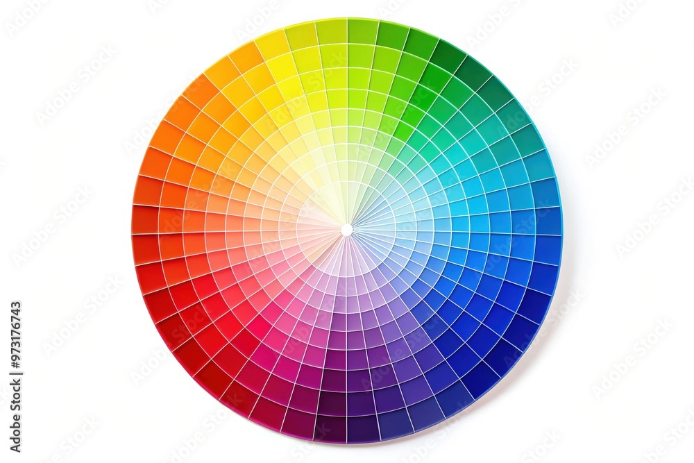 Vibrant color wheel chart displays primary and secondary colors, tints ...