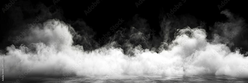 Smoke black ground fog cloud floor mist background steam dust dark ...