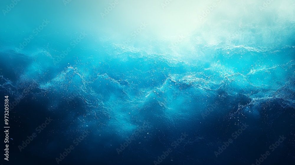 An underwater scene with a grainy gradient background, transitioning ...