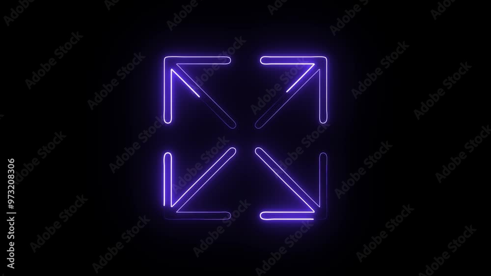 Neon Zoom animated icon on dark background. Glowing animated Zoom ...