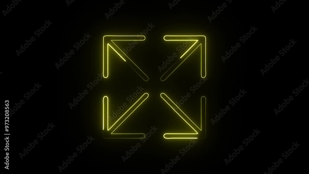 Neon Zoom animated icon on dark background. Glowing animated Zoom ...