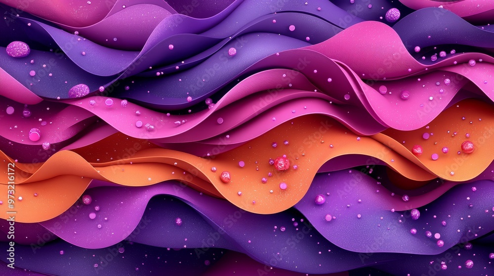 Vibrant waves of color overlap in rich gradients, creating a dynamic ...