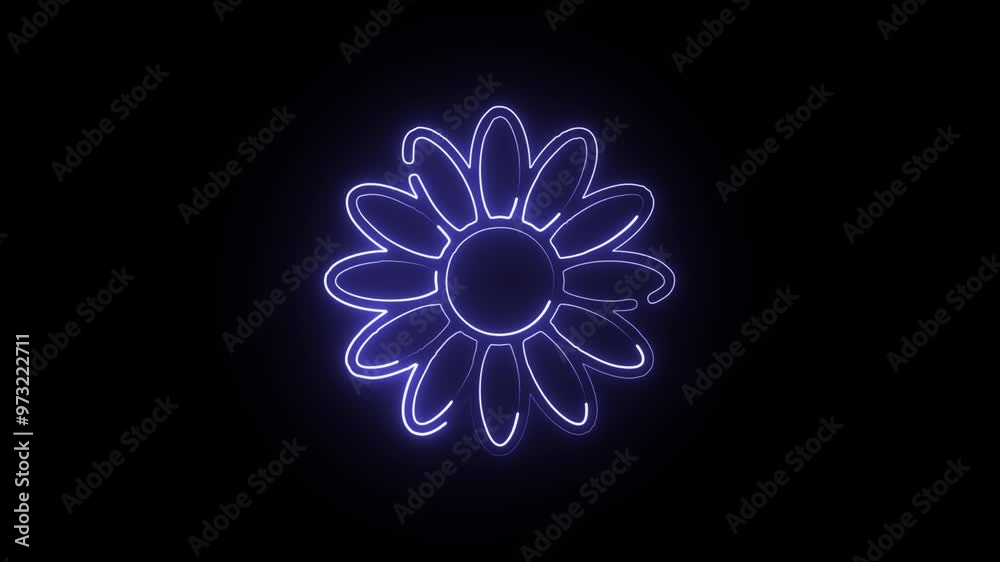 Neon Dust icon on dark background. Glowing animated Dust symbol ...