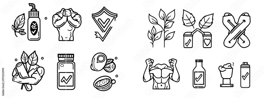 The set contains muscle, strength, bodybuilding, fitness, and more ...