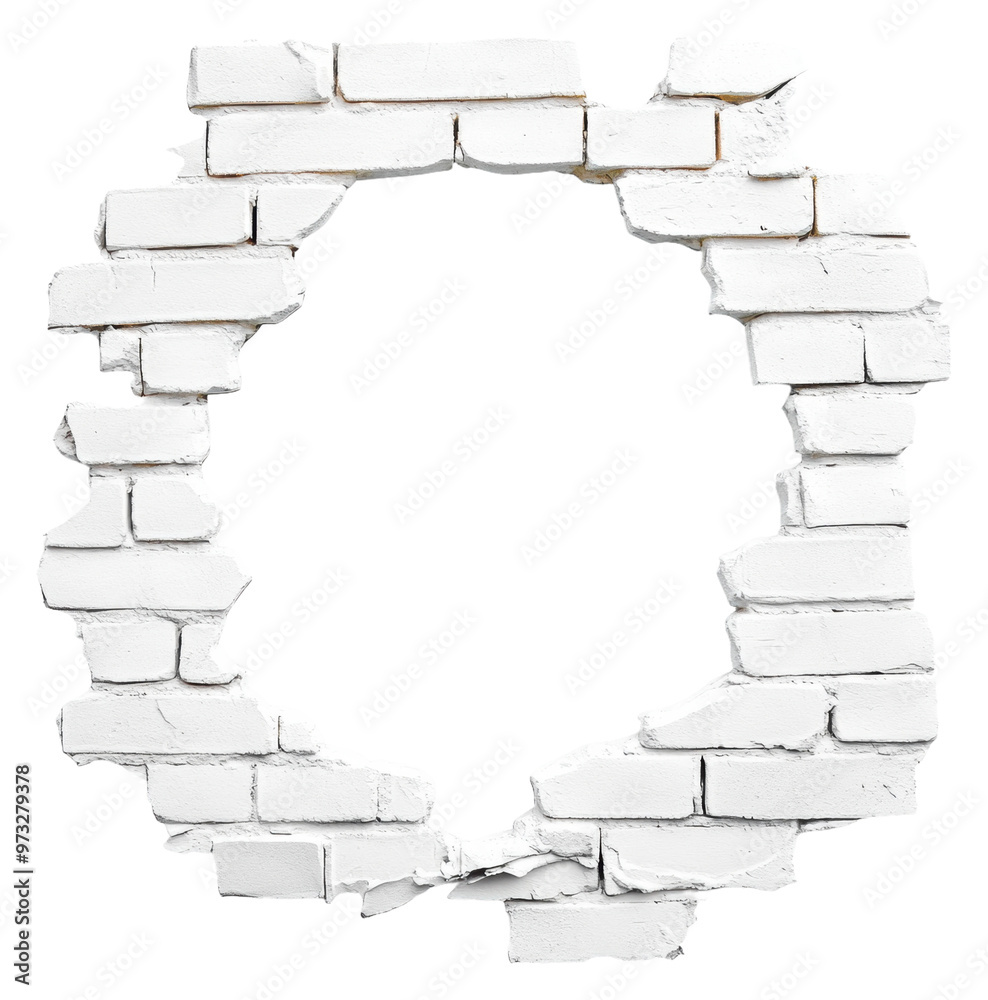 PNG Circular hole in white brick wall Stock Illustration | Adobe Stock