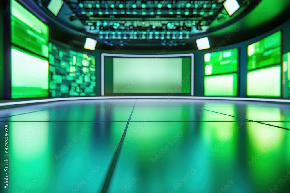 Chroma key TV studio virtual background, ideal for video production and ...