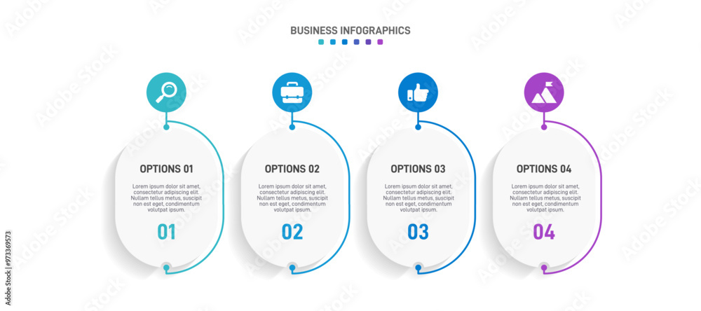 Horizontal progress bar featuring 4 arrow-shaped elements, symbolizing ...