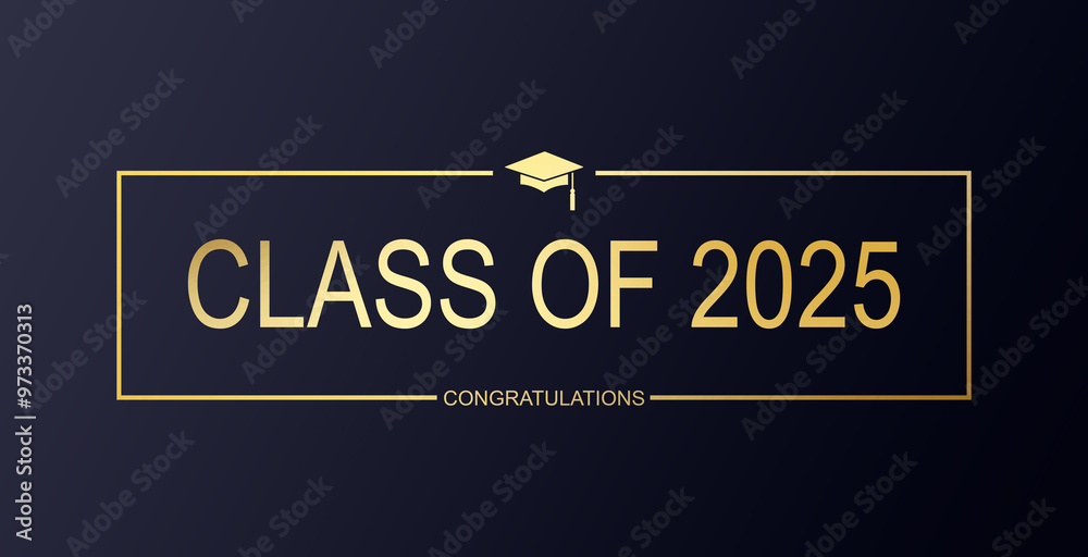 Class of 2025 typography design vector. Text for design, congratulation ...