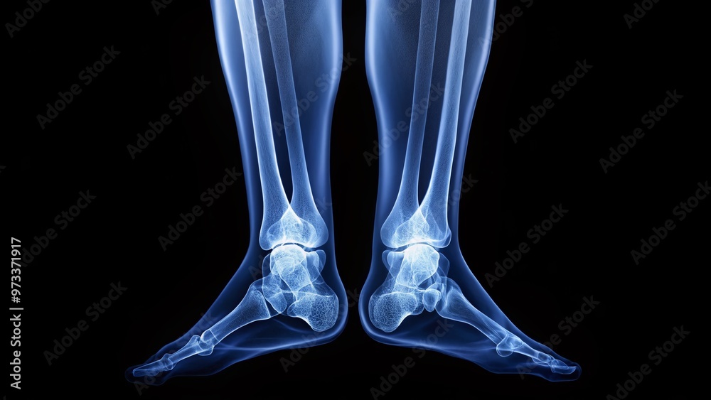 X-ray image of a bowed leg with genu varum deformity, showcasing ...