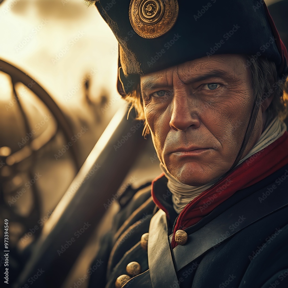 Photorealistic portrait of Napoleon Bonaparte in full military attire ...