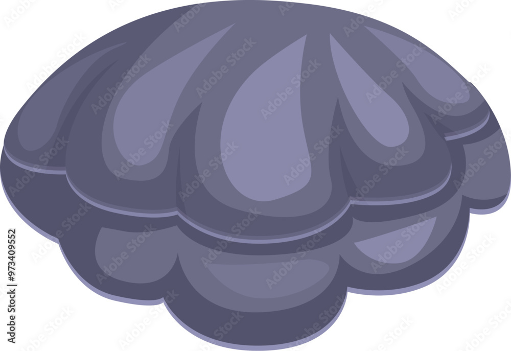 Vetor de Cartoon giant clam shell, with its valves closed, in a still ...