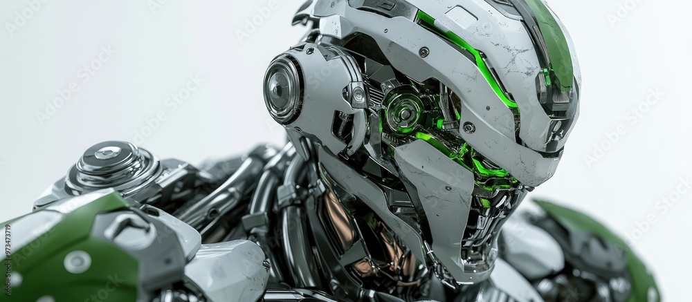 Futuristic mech soldier on a white backdrop Military robot featuring ...