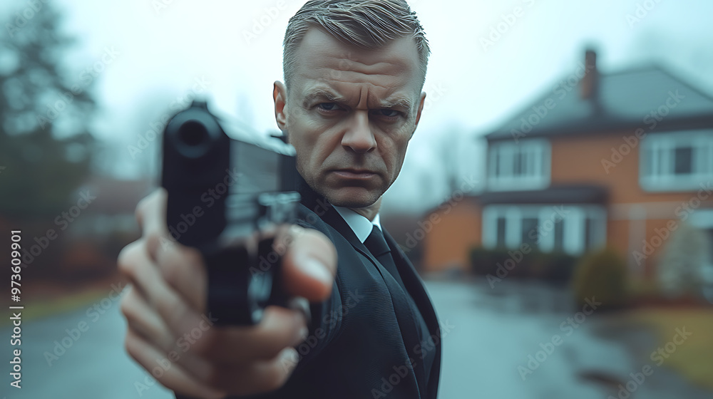 Cold Resolve: A hardened man in a suit, his face etched with ...