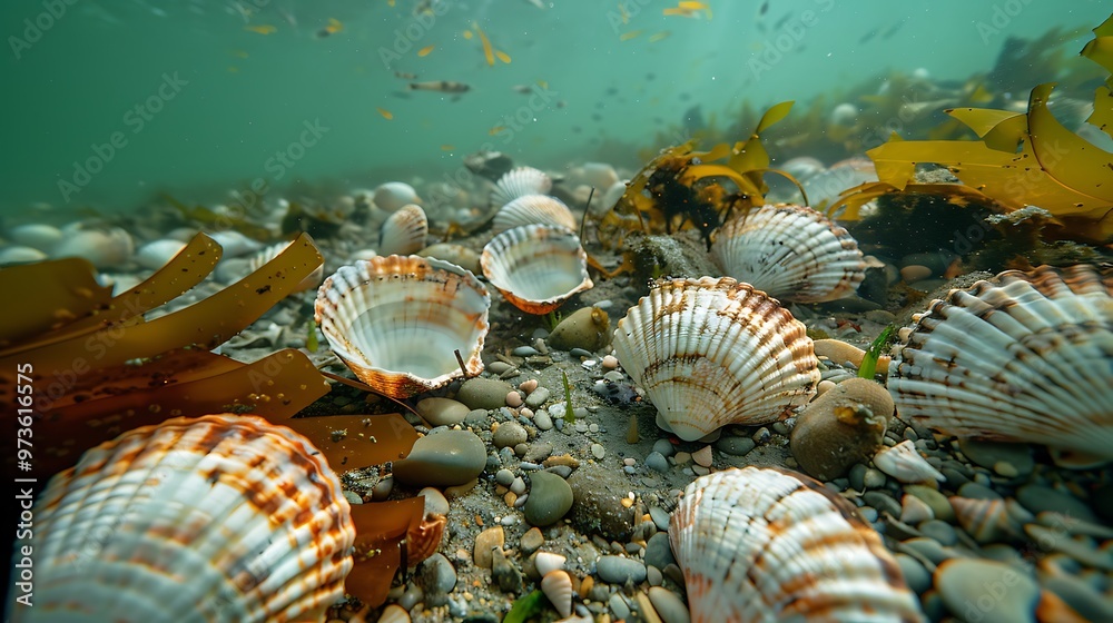 Ocean acidification affecting shellfish formation, illustrating ...