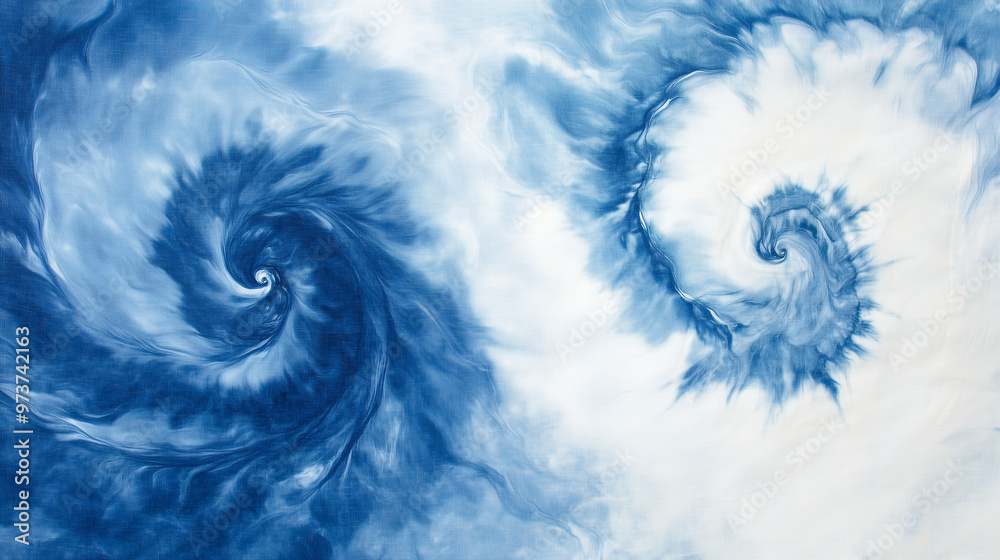 Double Spiral Abstract: A captivating abstract art piece featuring two ...