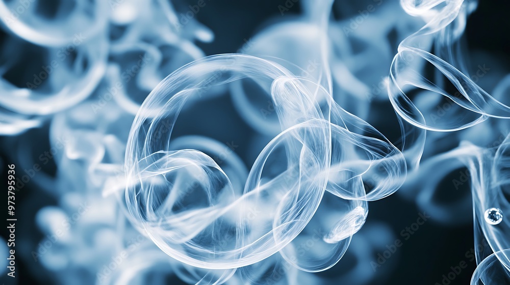 Dynamic background with semi-transparent blobs, spheres, and twisting ...