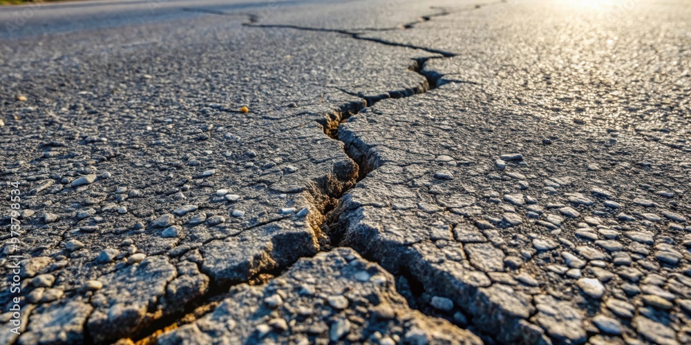 Cracked and weathered asphalt road surface texture , weathering ...