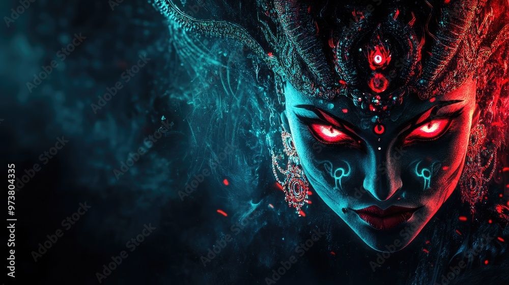 Kali’s power: depiction of goddess Kali, embodying fierce energy ...