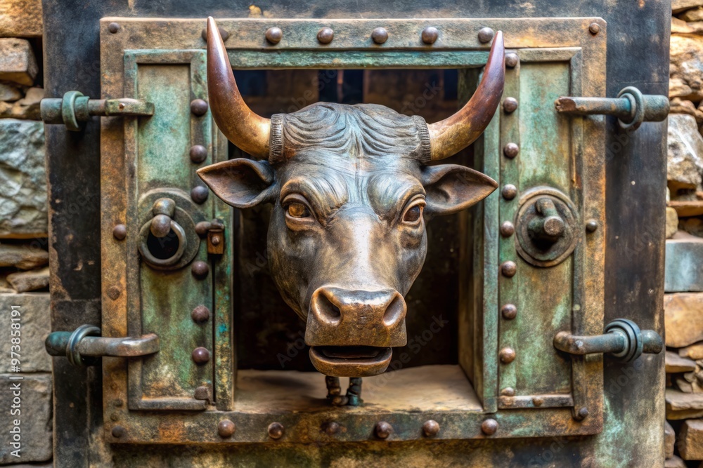 Ancient Greek bronze torture device, featuring a bull-shaped vessel ...