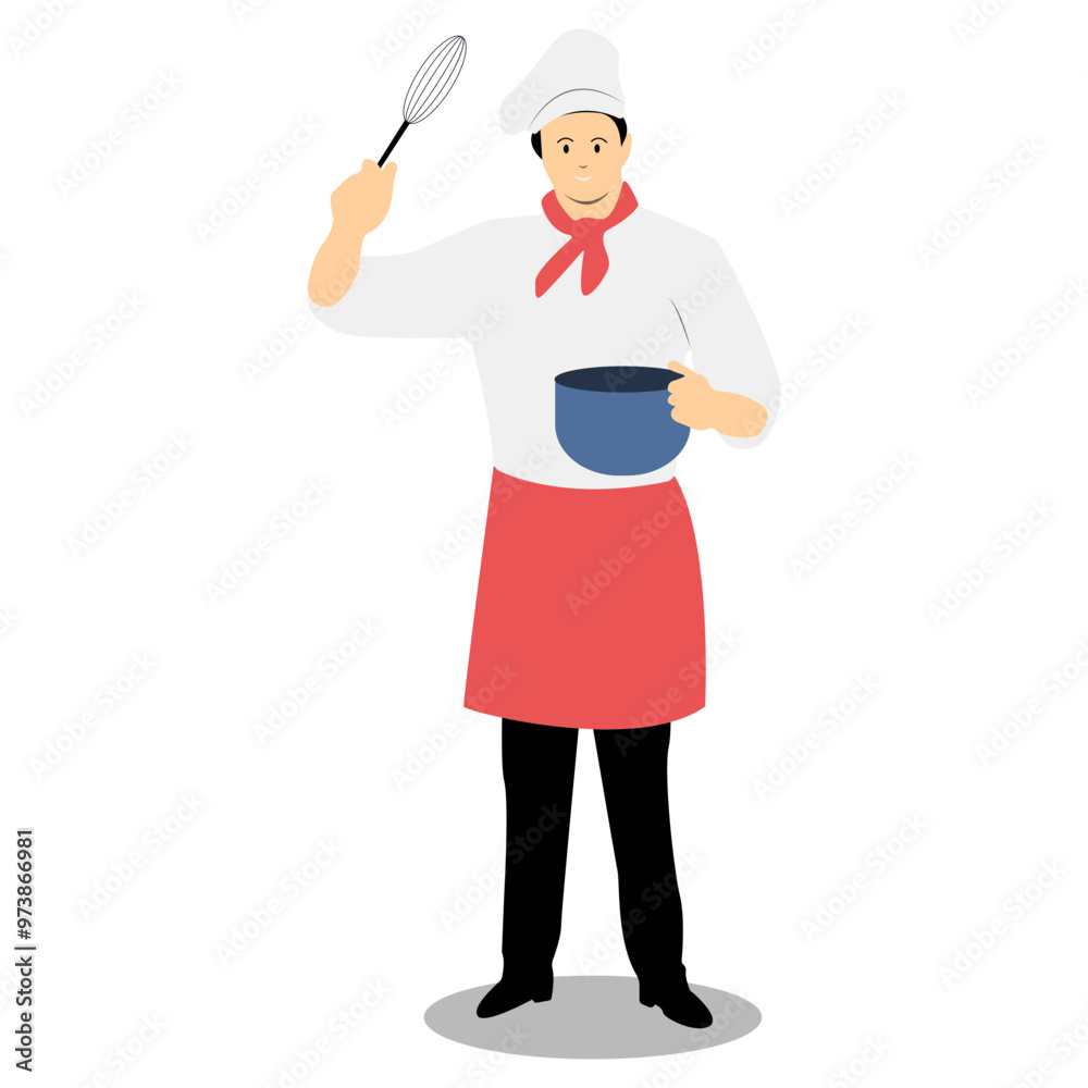 Kitchen Staff Cartoon Illustration. Isolated on White Background ...