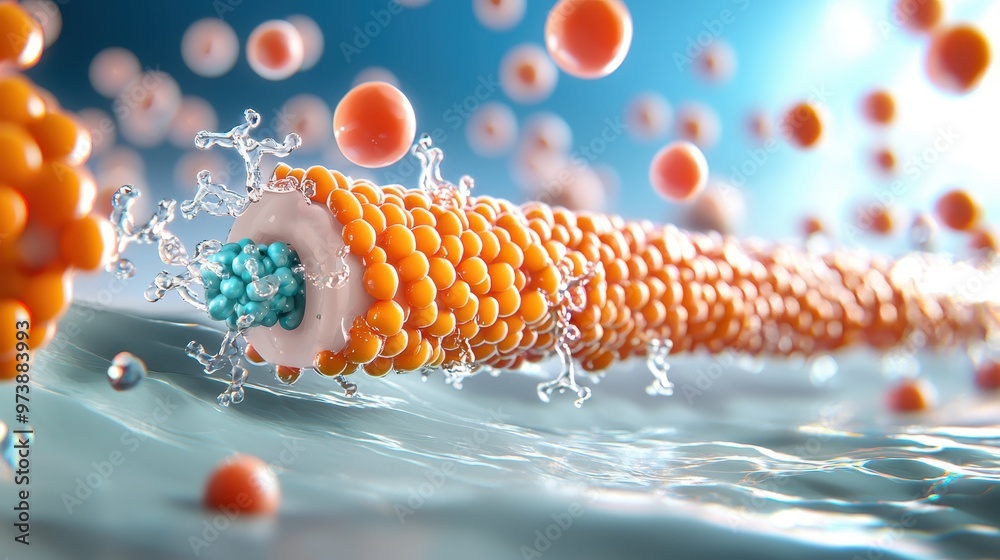 Detailed Illustration of Human Cell Membrane with Ion Channels for ...