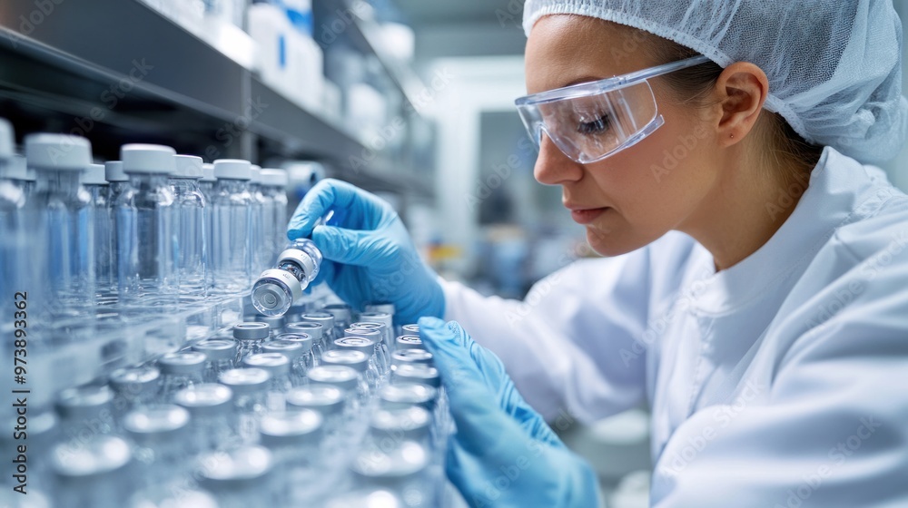 A pharmaceutical formulation scientist in a sterile laboratory ...