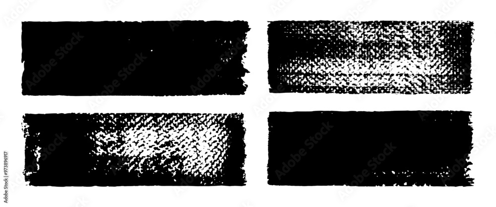 Straight thick vector lines. Black hand drawn brushstroke text boxes ...