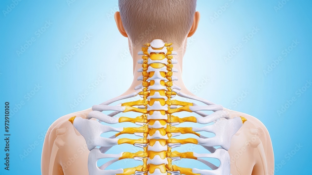 Understanding Scoliosis: Detailed Illustration of the Human Spine ...