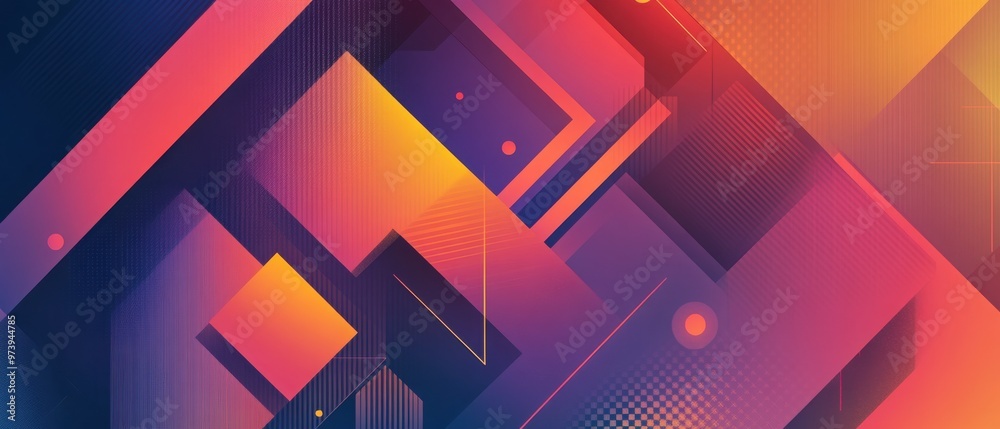 Background featuring layered, semi-transparent geometric shapes, such ...