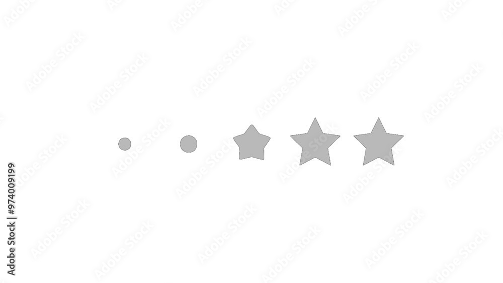 5 Stars Animation in one row with a transparent background like green ...