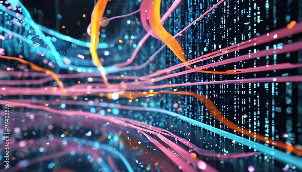 Dynamic representation of data flow and storage illustrating key ...