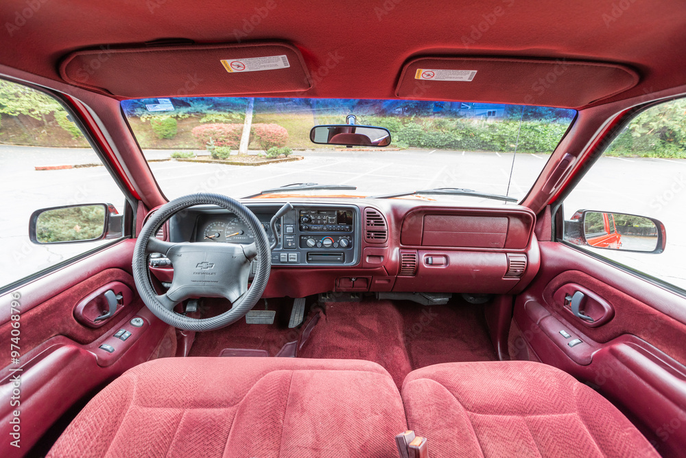 Portland, OR, USA - Oct 7, 2021 - 1997 Red Chevy Silverado 1500 Z71 ...