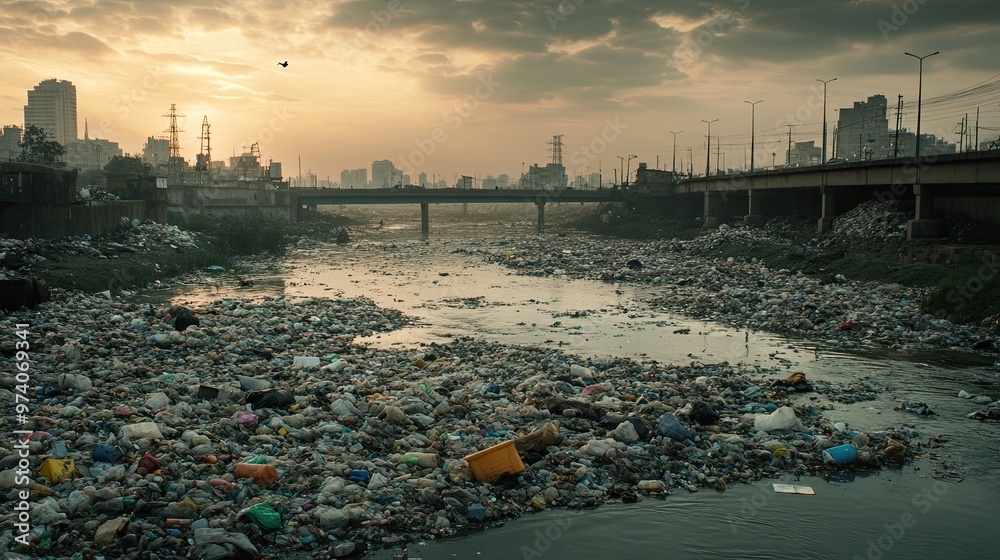 Garbage taking over urban landscapes plastic waste filling rivers toxic ...